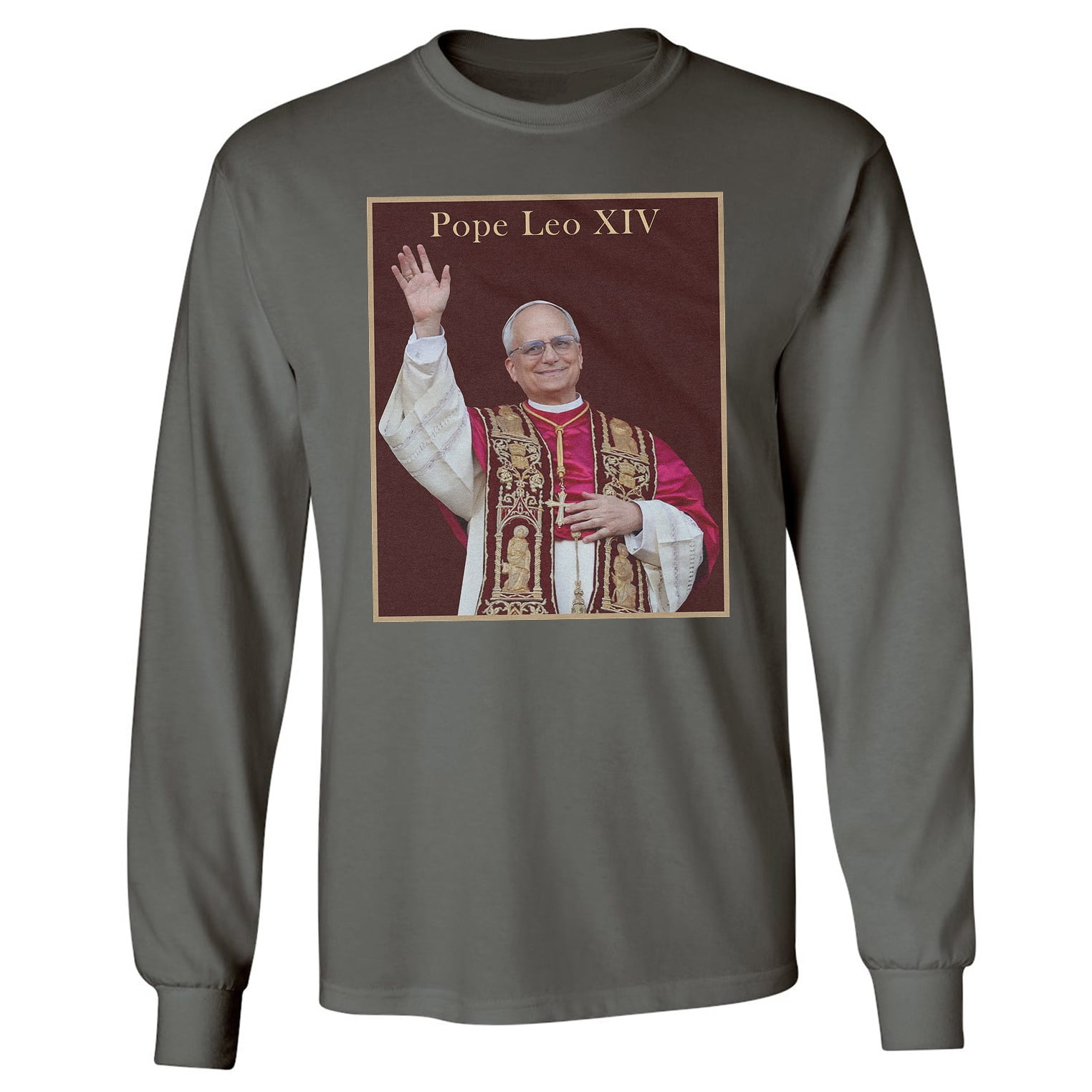Pope Leo XIV – New Catholic Pope Robert Prevost Long Sleeve T-Shirt (Gray, X-Large) - Walmart.com