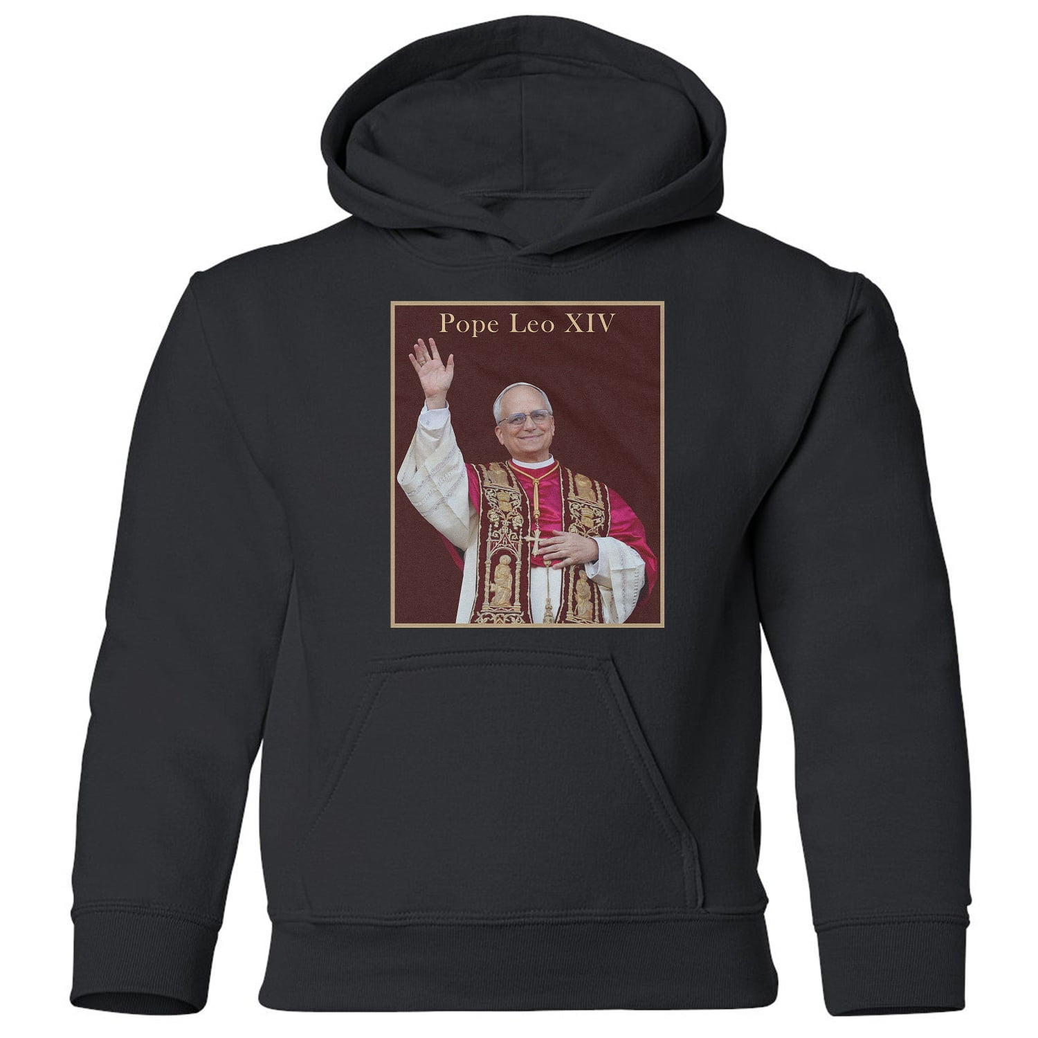 Pope Leo XIV – New Catholic Pope Robert Prevost Youth Hooded Sweatshirt ...