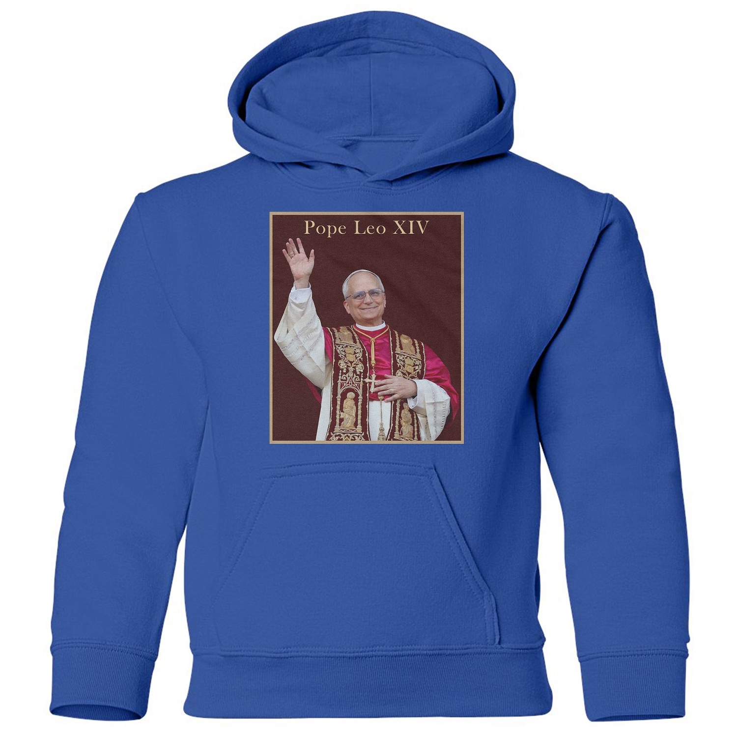 Pope Leo XIV – New Catholic Pope Robert Prevost Youth Hooded Sweatshirt ...