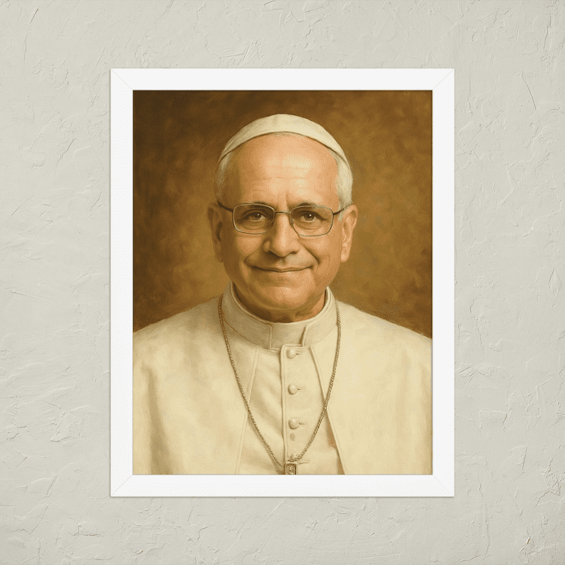 Pope Leo XIV Portrait Painting Pope Leo 14 Official Photo Print ...