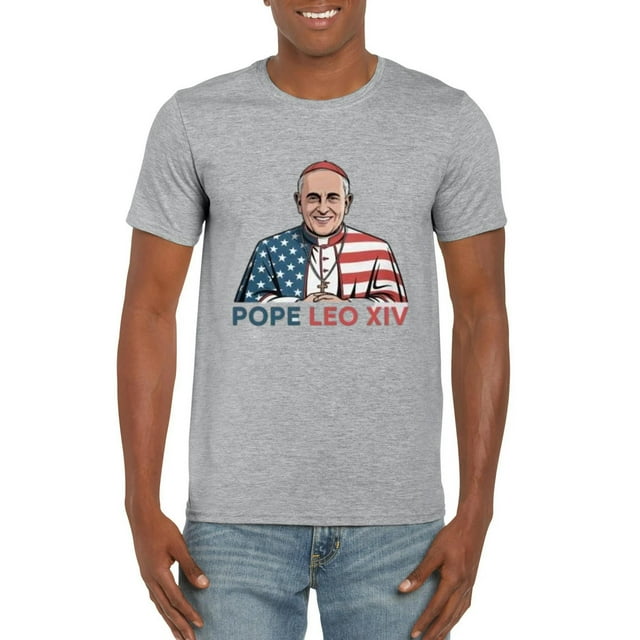 Pope Leo XIV Robert Francis Prevost USA Flag 267th Pope Tribute T-Shirt, for men & women, up to ...