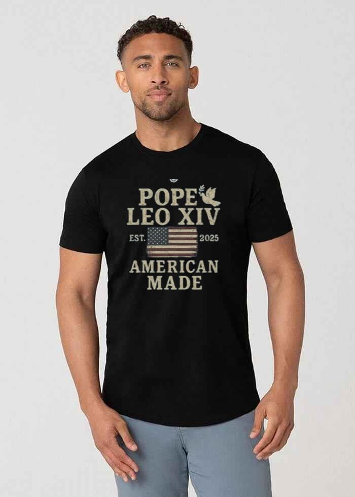 Pope Leo XIV Shirt Robert Francis Prevost First American Pope Vatican USA Flag Tee unisex up to ...