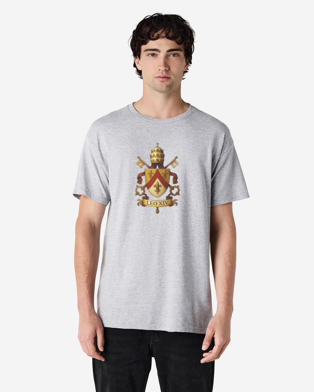 Pope Leo XIV T-Shirt Papal Tiara Keys Crest Catholic Church Apparel up ...