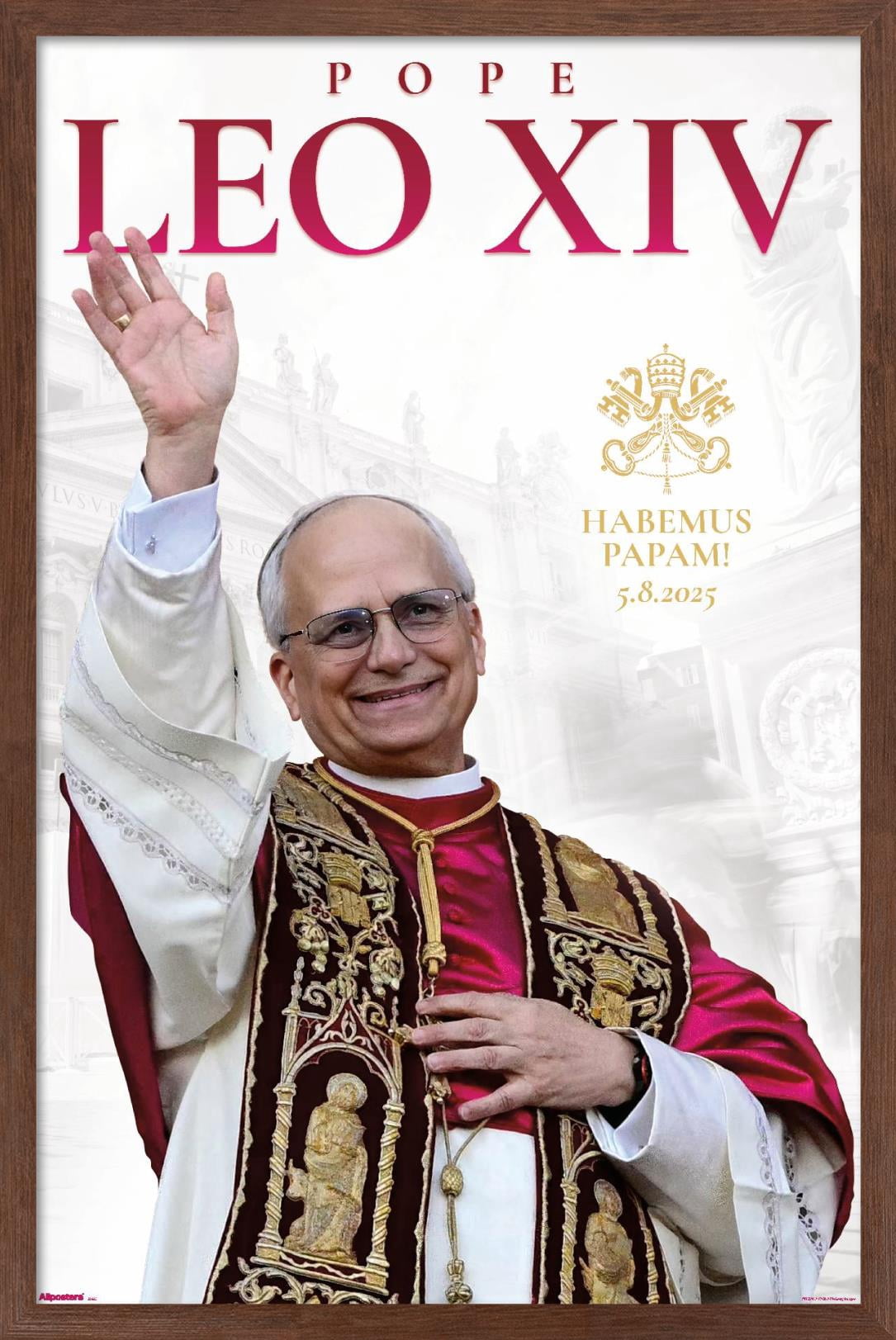 Pope Leo XIV Wall Poster, 22.375" x 34" Framed - Walmart.com