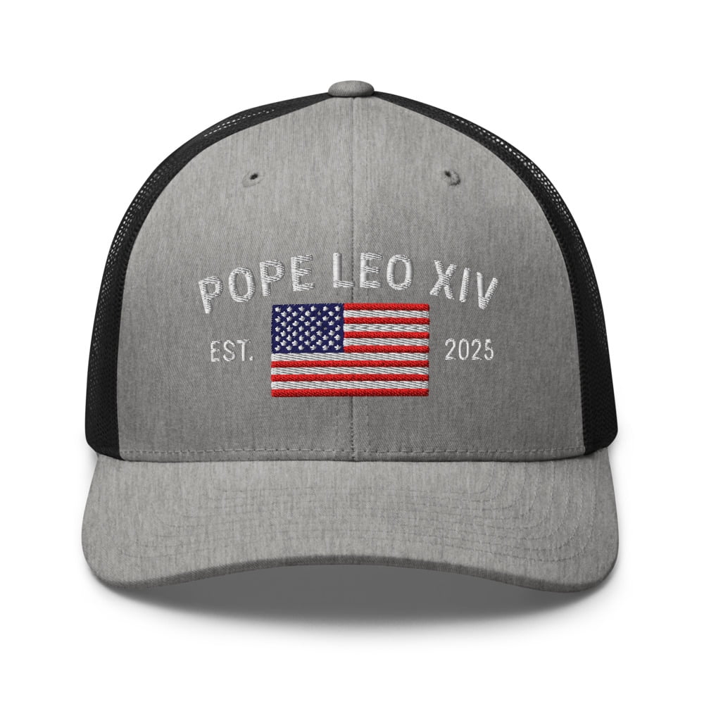 Pope Leo XIV hat, Pope Leo 2025 embroidered Trucker Cap, Pope Leo 14th ...