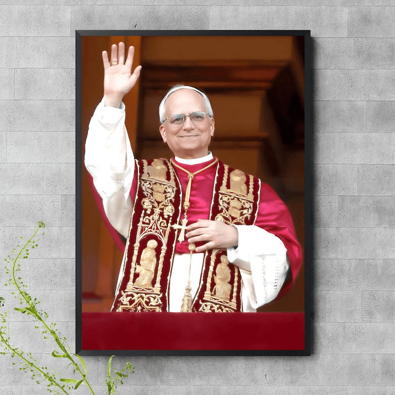 Pope Leo XIV poster Printable wall art Robert Francis Prevost art New ...
