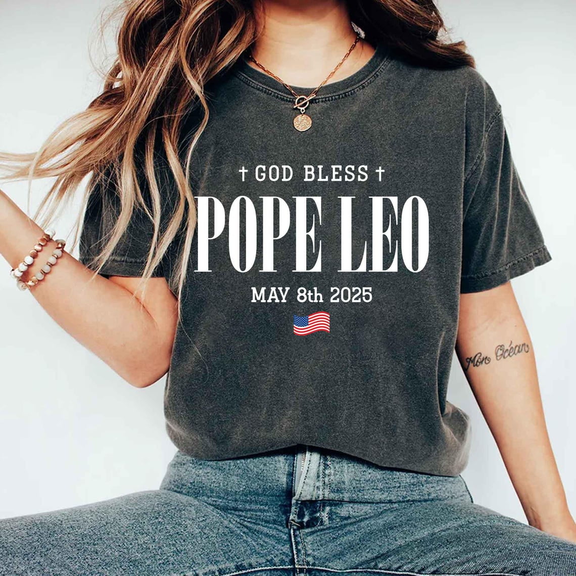 Pope Leo Xiv Habemus Papam 2025 Catholic Shirt, Robert Francis Prevost New Pope Shirt Minimalist ...