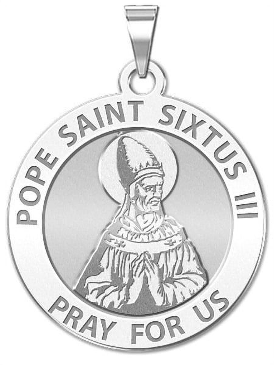 Pope Saint Sixtus III Religious Medal - 2/3 in Size of Dime, Sterling ...