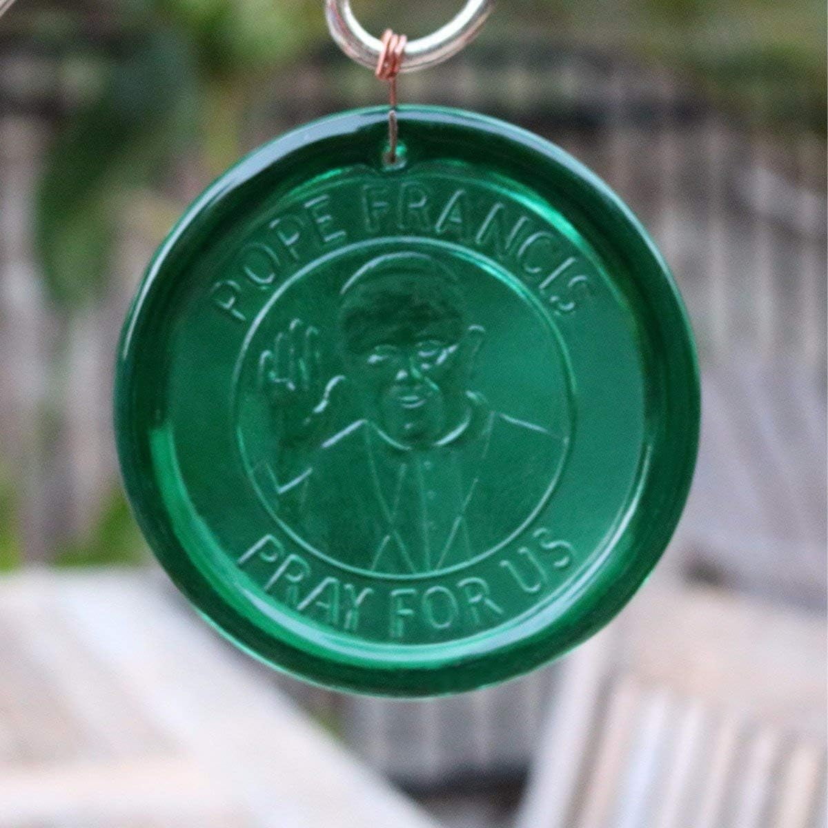 Pope Suncatcher in Green from Our Religious Collection - A from Pressed ...
