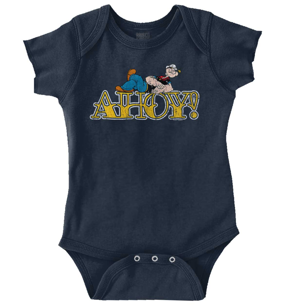 Popeye Ahoy Traditional Tattoo Font Romper Boys or Girls Infant Baby ...