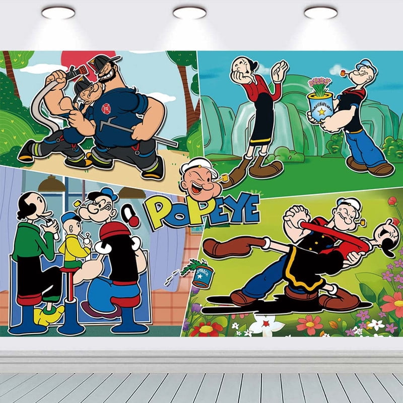Popeye Birthday Banner Backdrop Background Taspestry Post Wall Decor ...