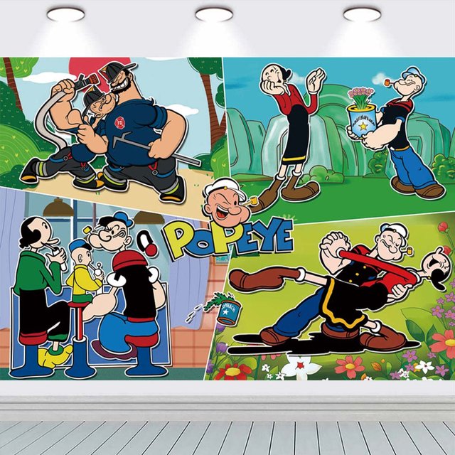 Popeye Birthday Banner Backdrop Background Taspestry Post Wall Decor ...