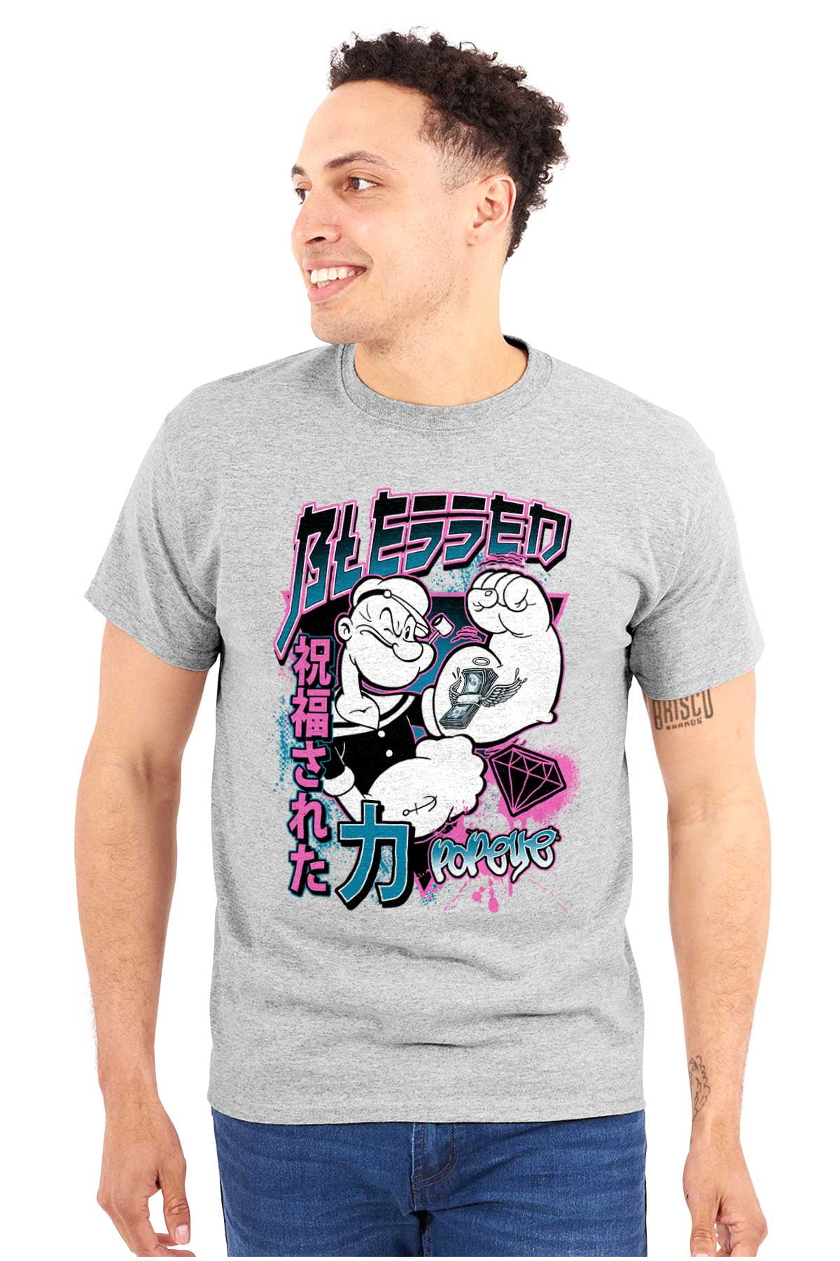 Popeye Blessed Cool Asian Inspired Men Big & Tall Graphic Tee Brisco ...