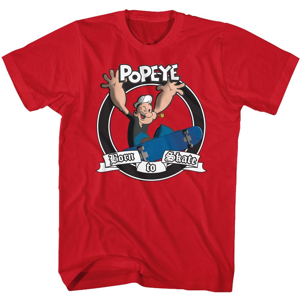 Popeye Born To Skate Red Adult T-Shirt 4Xl - Walmart.com