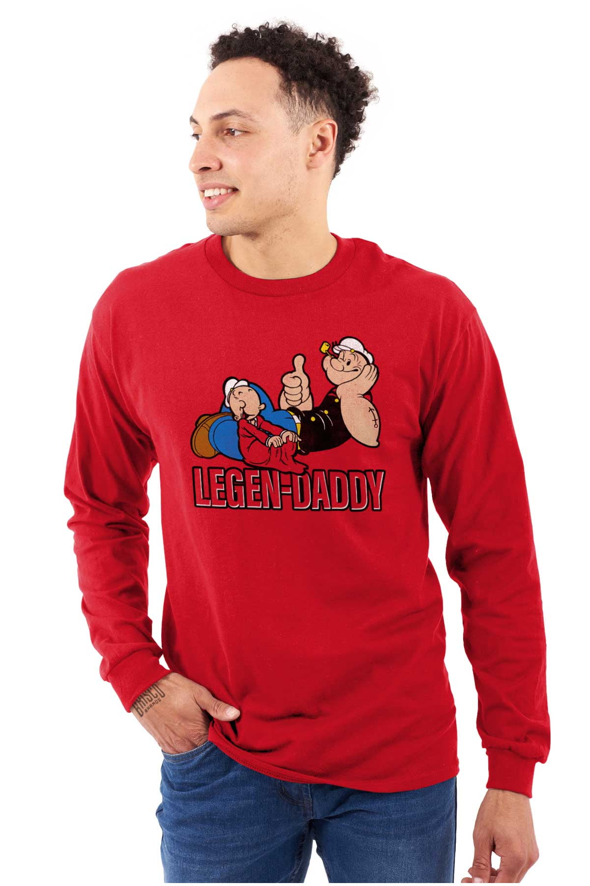 Popeye Cartoon Legendary Daddy Men's Long Sleeve Tee T Shirt Brisco ...