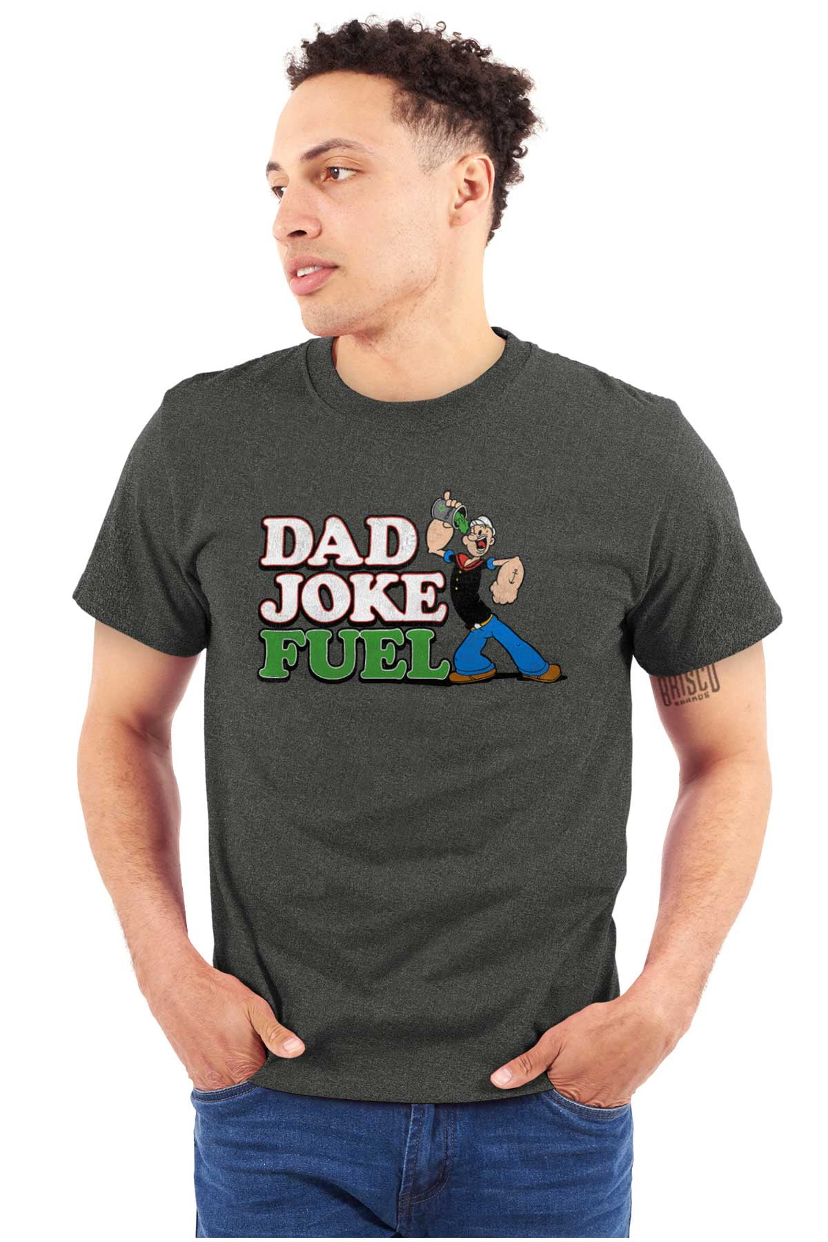 Popeye Cartoon Spinach Dad Joke Fuel Men's Graphic T Shirt Tees Brisco Brands L - Walmart.com