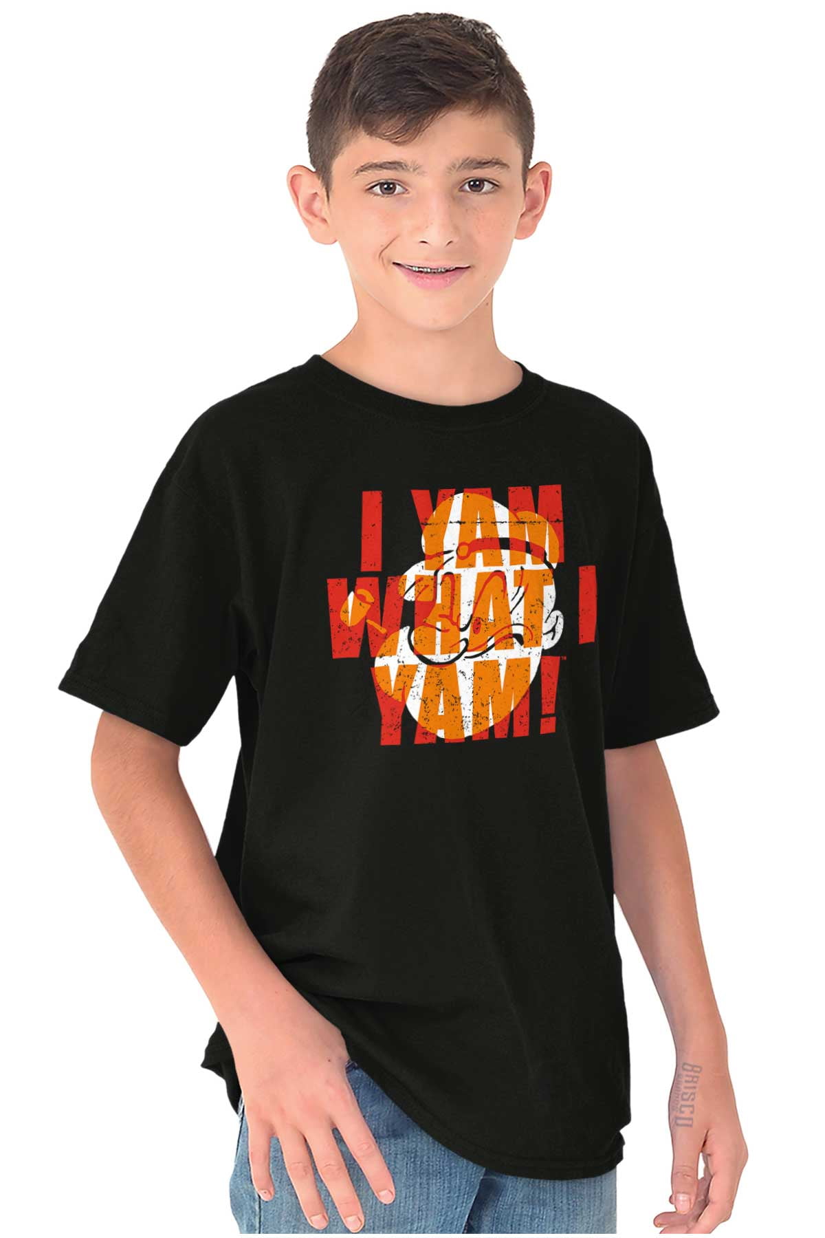Popeye Catchphrase What I Yam Crewneck T Shirts Boy Girl Teen Brisco ...