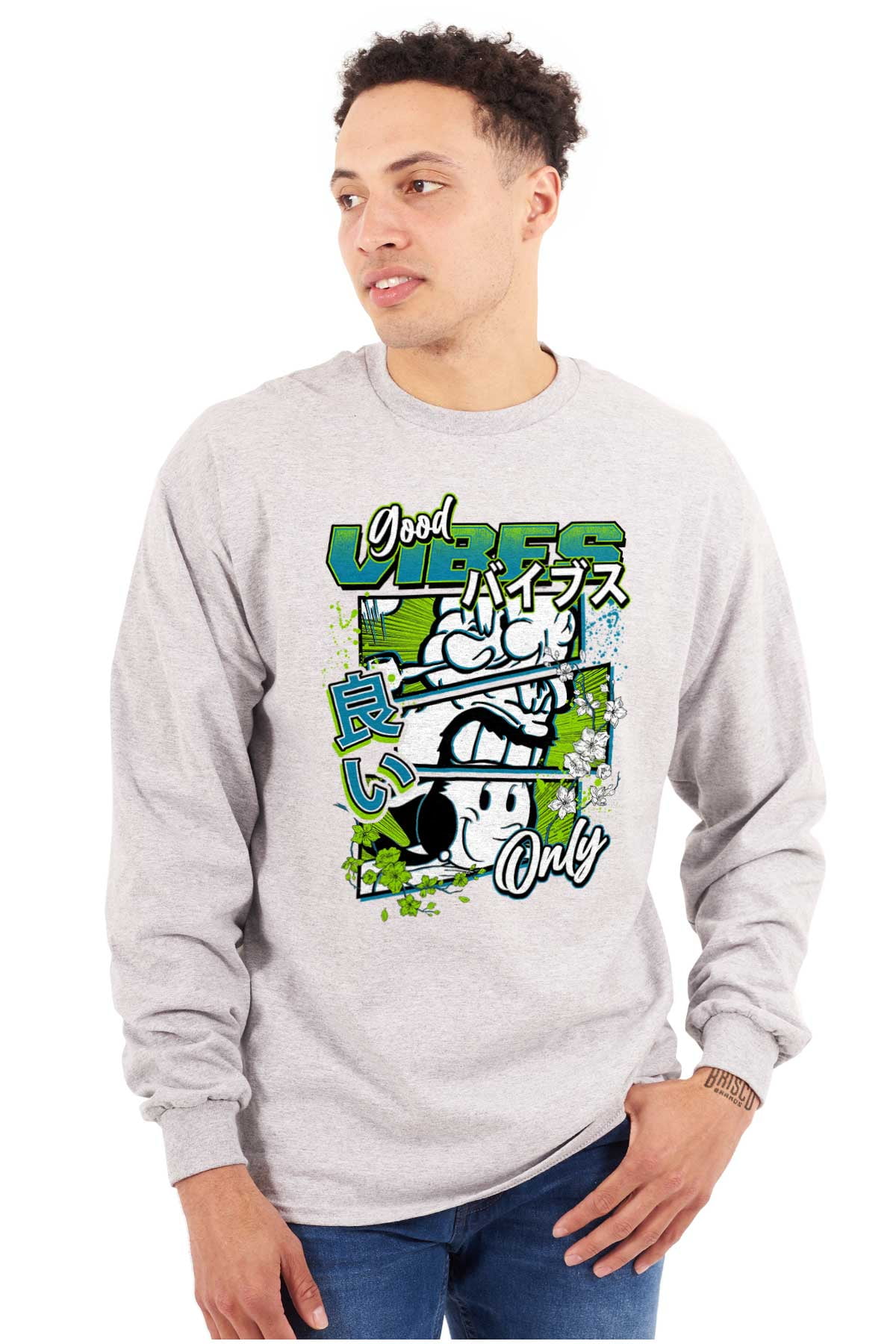Popeye Characters Kanji Comic Panel Men Big & Tall Long Sleeve Tee ...