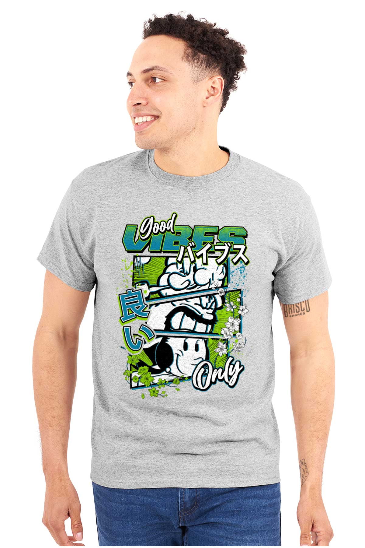 Popeye Characters Kanji Comic Panel Men's Graphic T Shirt Tees Brisco ...
