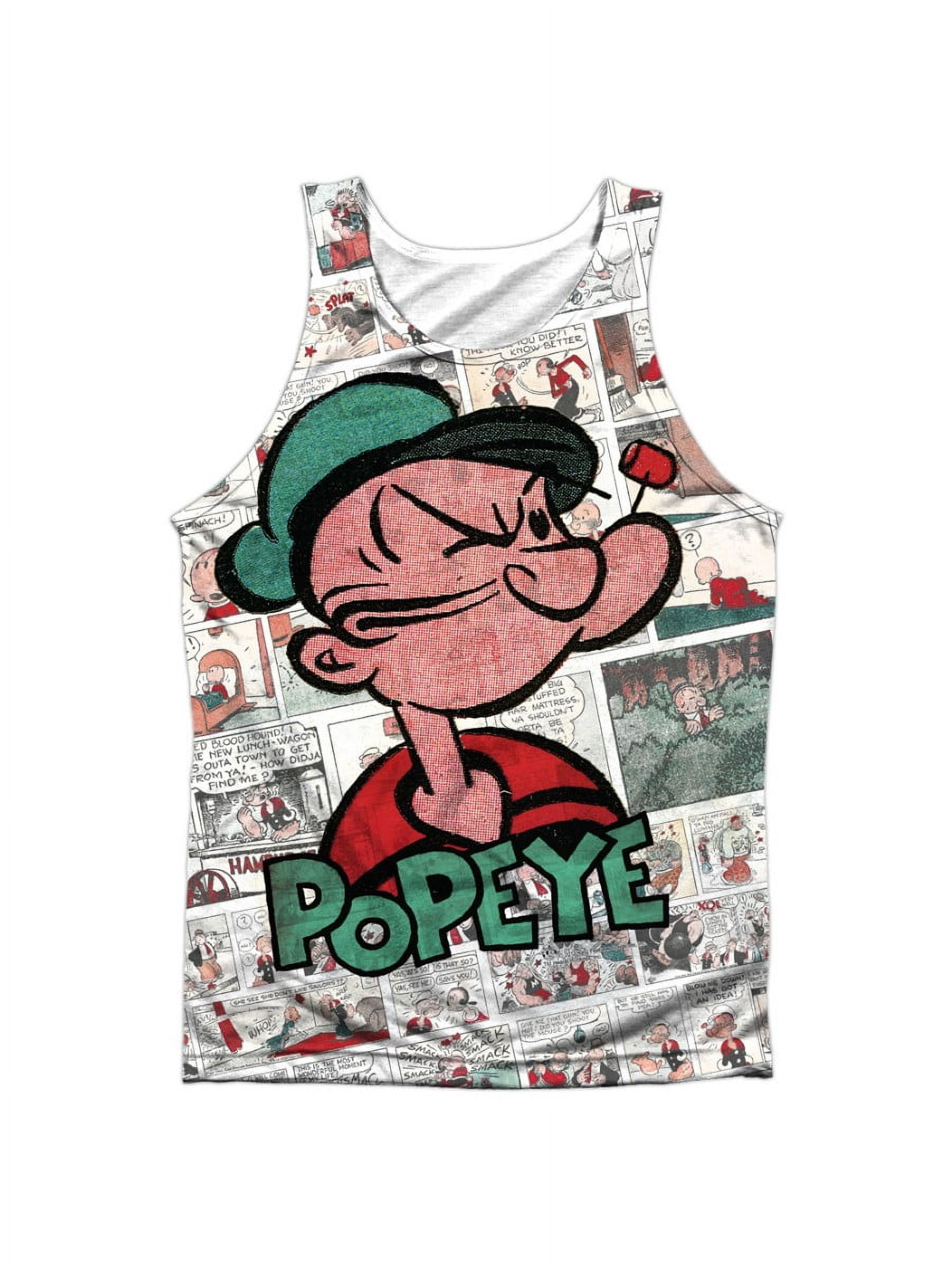 Popeye The Sailor Man Cartoon Icon Retro Strips Front Print Tank Top ...