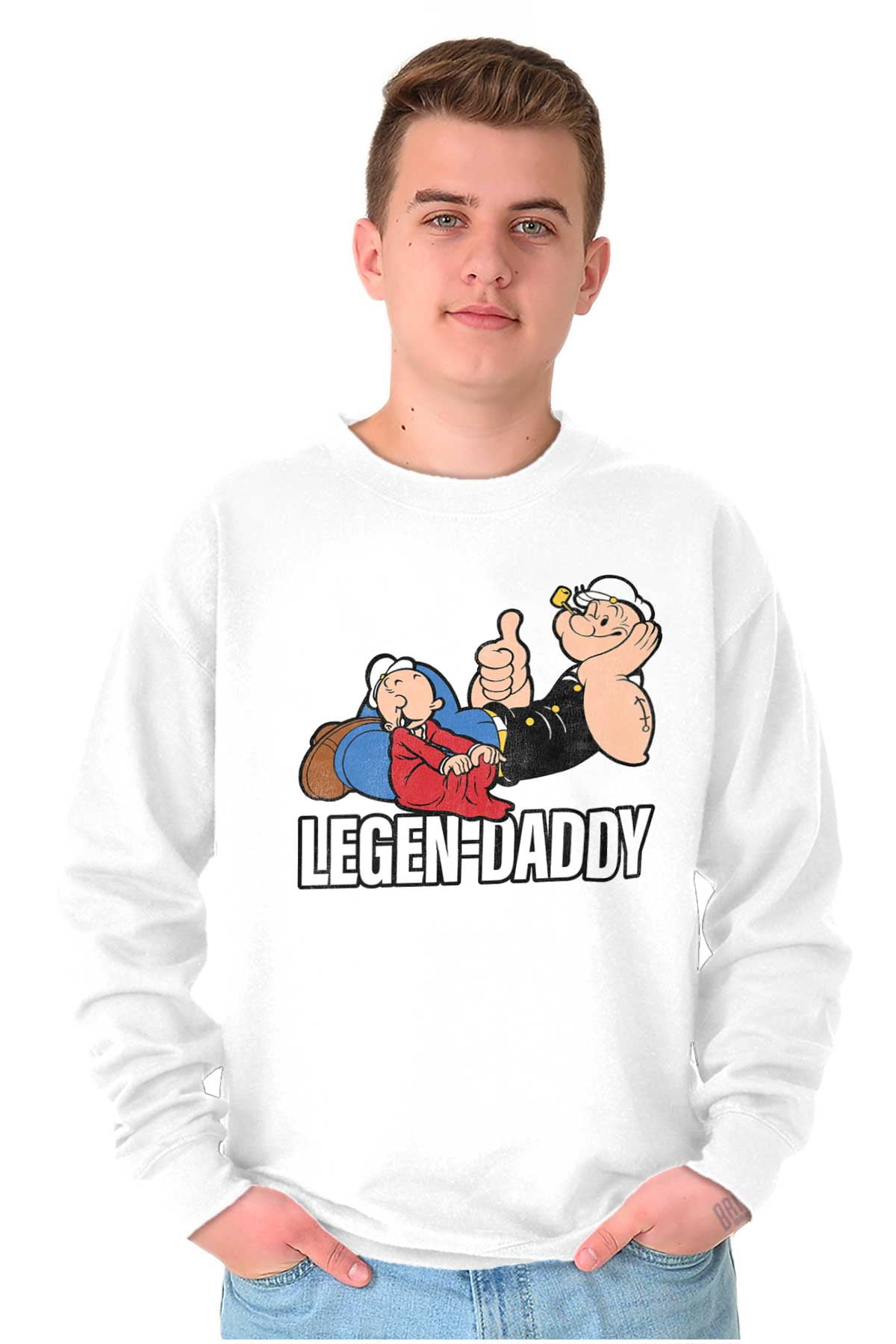 Popeye Father Cartoon Legendary Daddy Men Big & Tall Sweatshirt Brisco ...