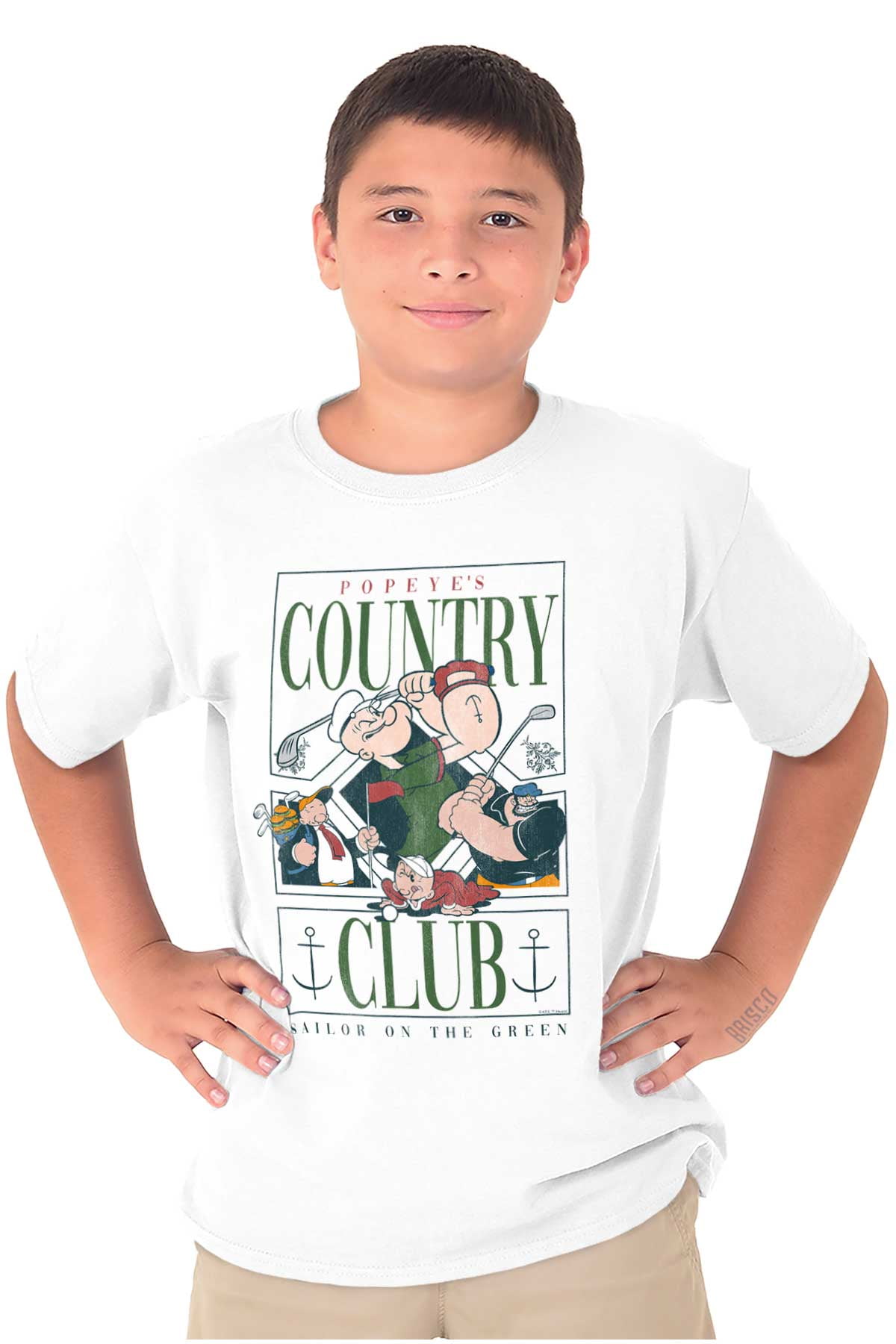 Popeye Golf Country Club Cartoon Crewneck T Shirts Boy Girl Teen Brisco ...