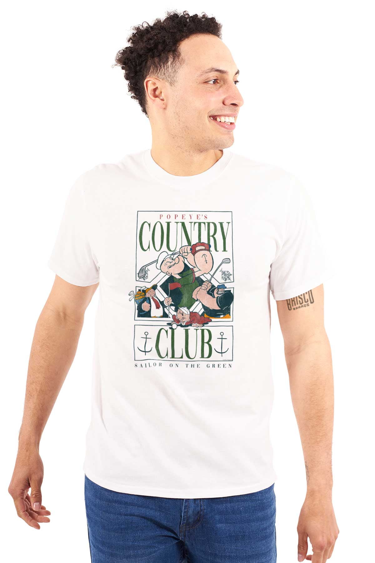 Popeye Golf Country Club Cartoon Men's Graphic T Shirt Tees Brisco ...