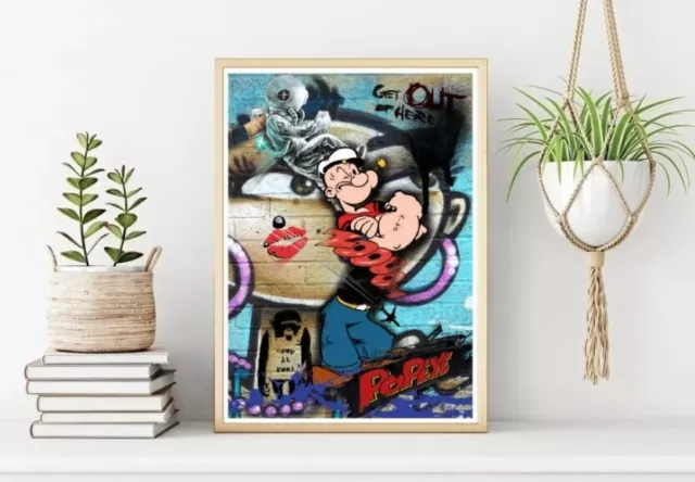 Popeye Graffiti Poster/Print, Classic Cartoon Character Wall Prin NO ...