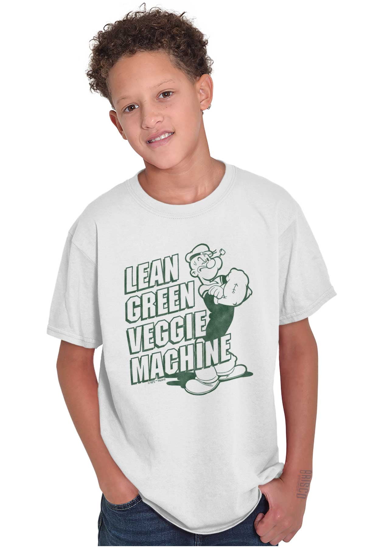 Popeye Lean Green Veggie Machine Crewneck T Shirts Boy Girl Teen Brisco ...