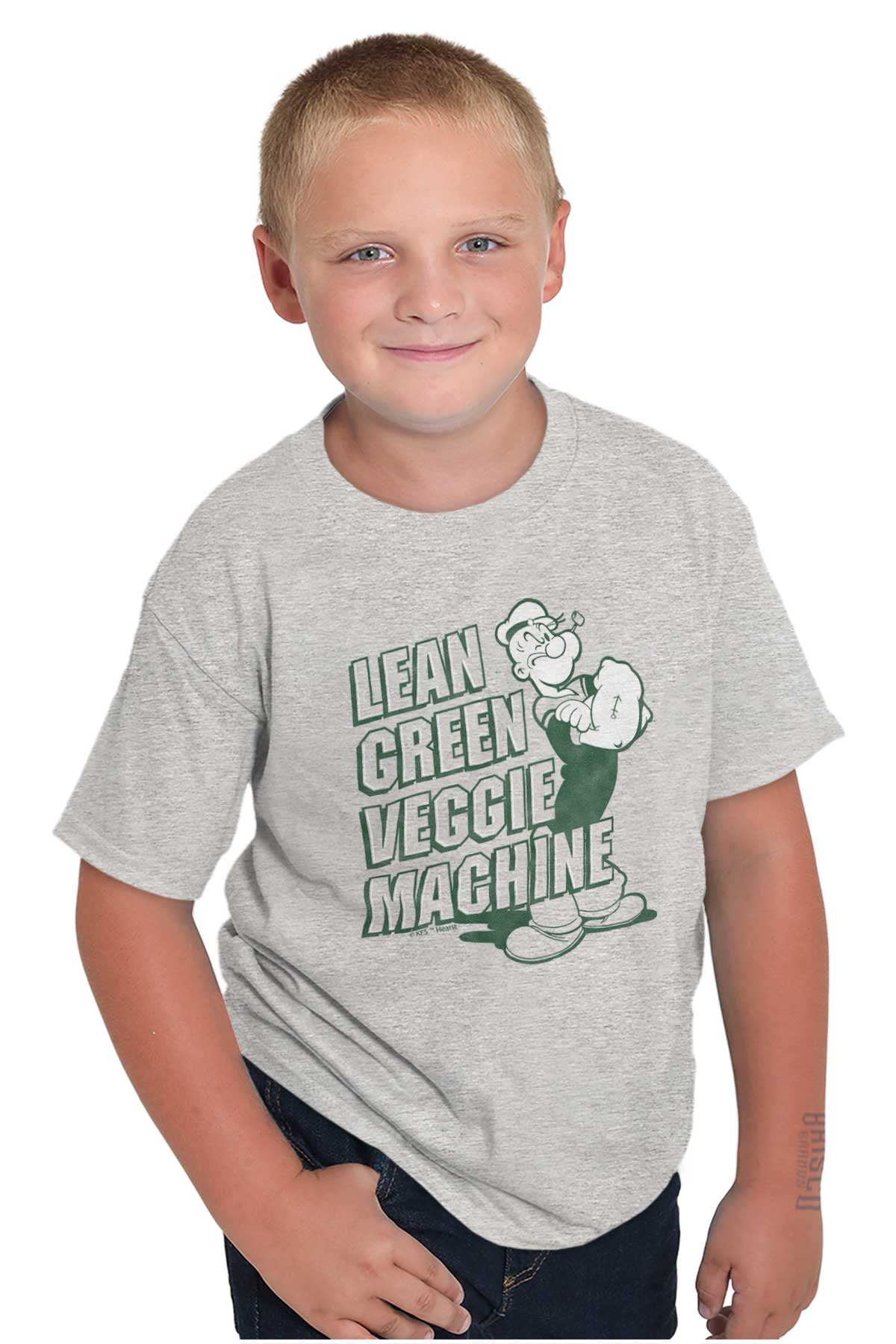 Popeye Lean Green Veggie Machine Crewneck T Shirts Boy Girl Teen Brisco ...