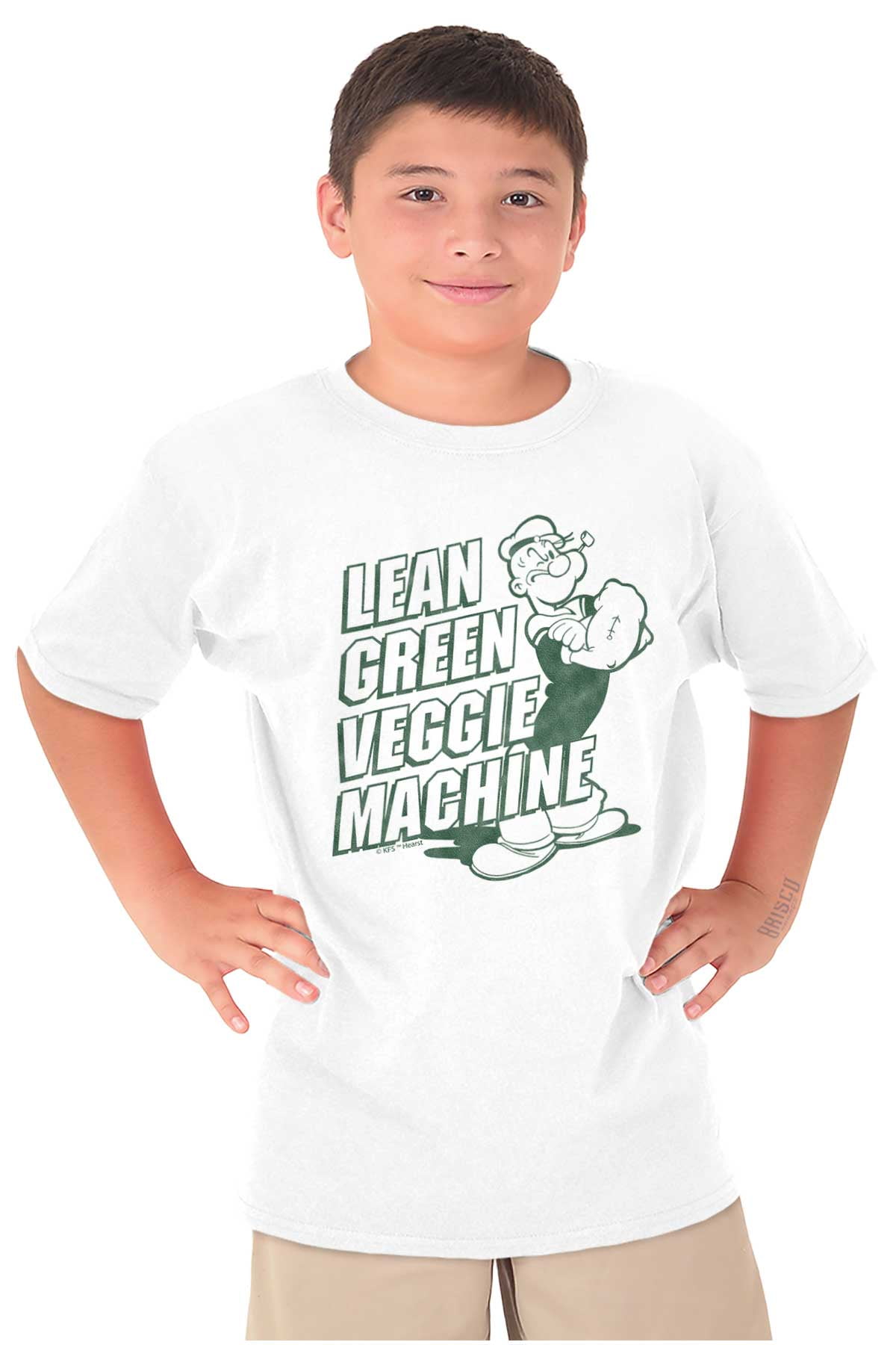 Popeye Lean Green Veggie Machine Crewneck T Shirts Boy Girl Teen Brisco ...
