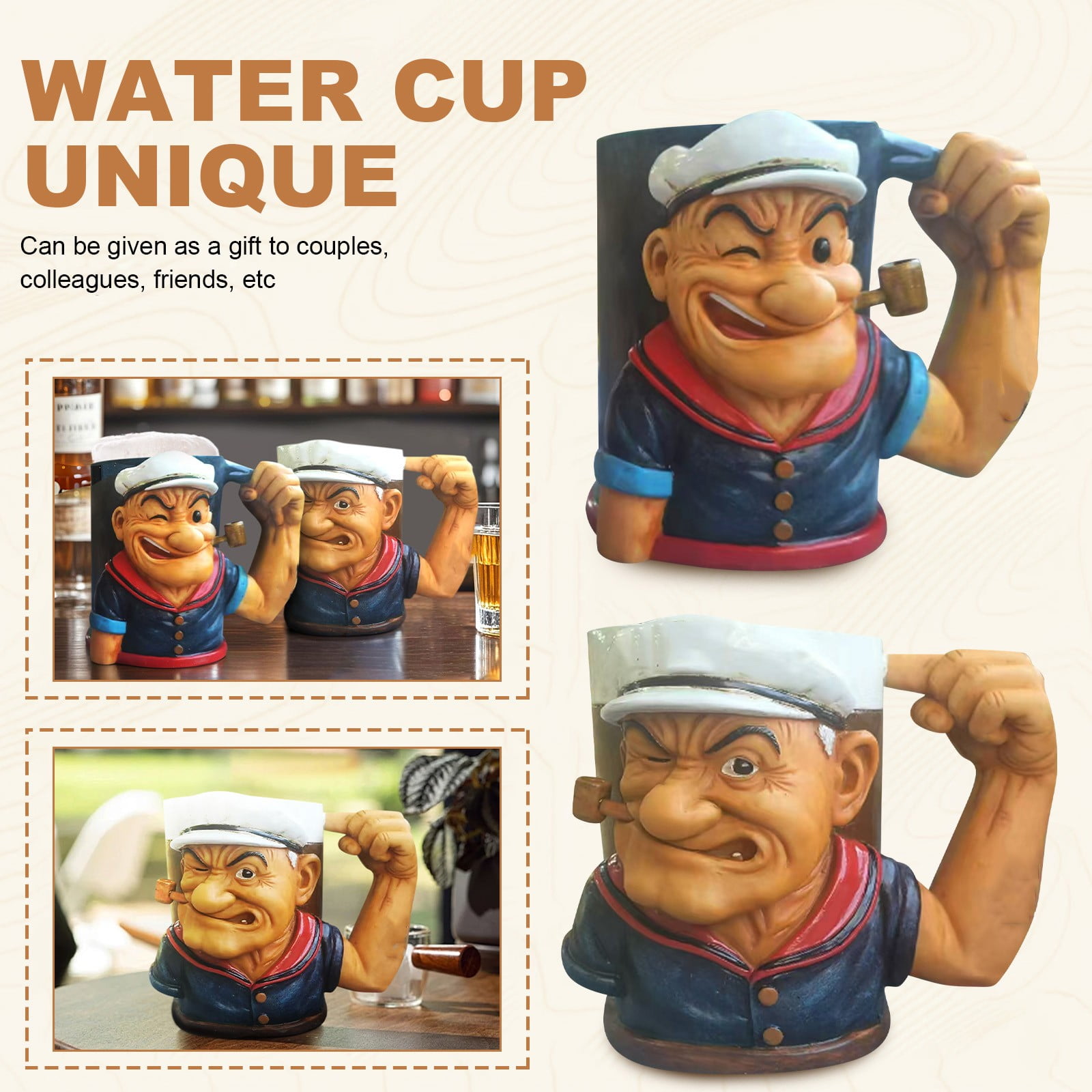 Popeye Mug 350 ML(11 OZ) – Ceramic Coffee Mug with Iconic Popeye Design ...