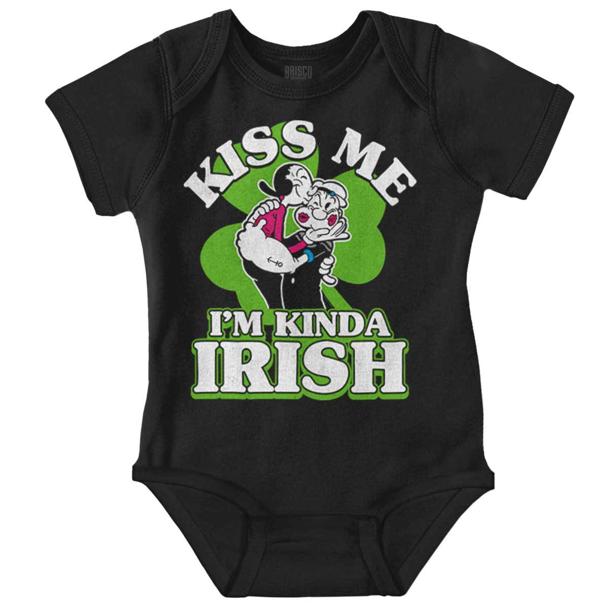 Popeye Olive Kiss Me Im Kinda Irish Romper Boys or Girls Infant Baby ...