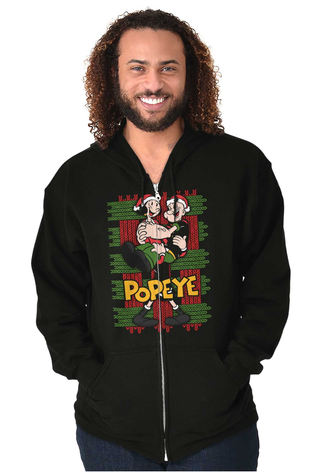 Popeye Olive Oyl Ugly Christmas Unisex Plus Size Zip Hoodie Brisco ...