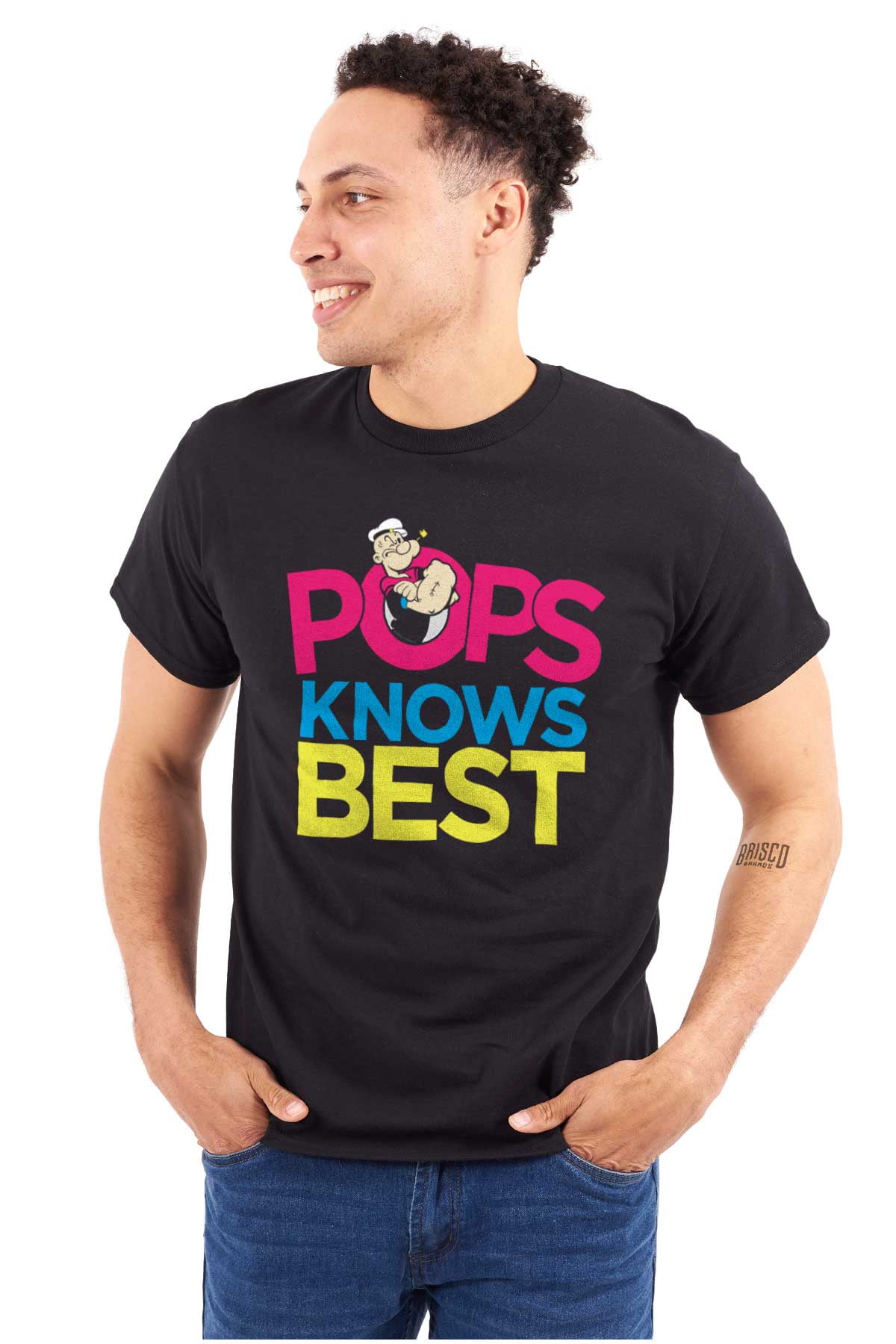 Popeye Pops Knows Best Dad Father Men Big & Tall Graphic Tee Brisco ...