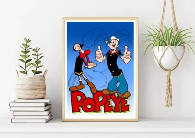Popeye Print, Popeye Poster, Classic Cartoon Character Wall Print NO ...
