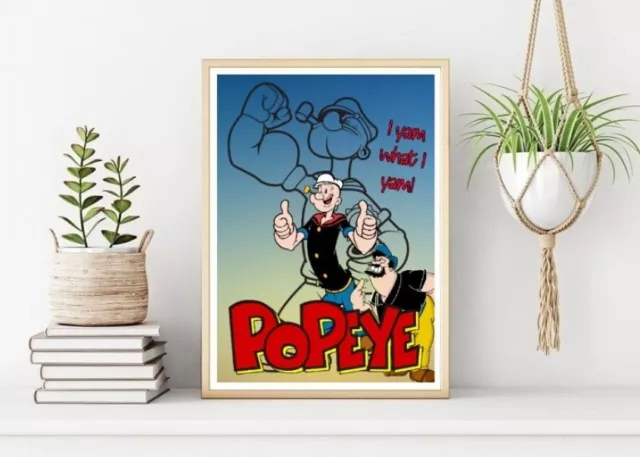 Popeye Print, Popeye Poster, Classic Cartoon Character Wall Print NO ...