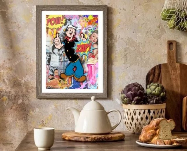 Popeye Print/Poster, Vintage Popeye Graffiti Wall Print NO FRAMED ...