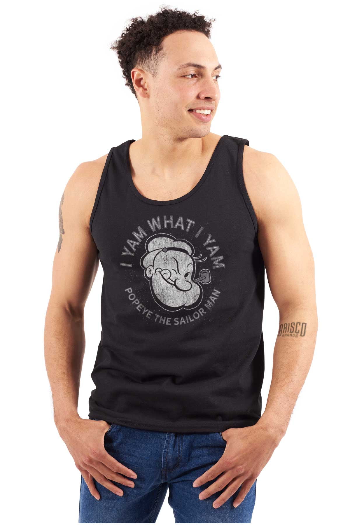 Popeye Sailor Man Quote What I Yam Tank Top T Shirts Men Women Brisco ...