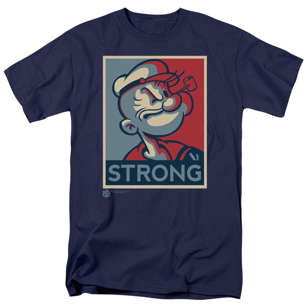 Popeye Strong Adult 18/1 T-Shirt Navy - Walmart.com
