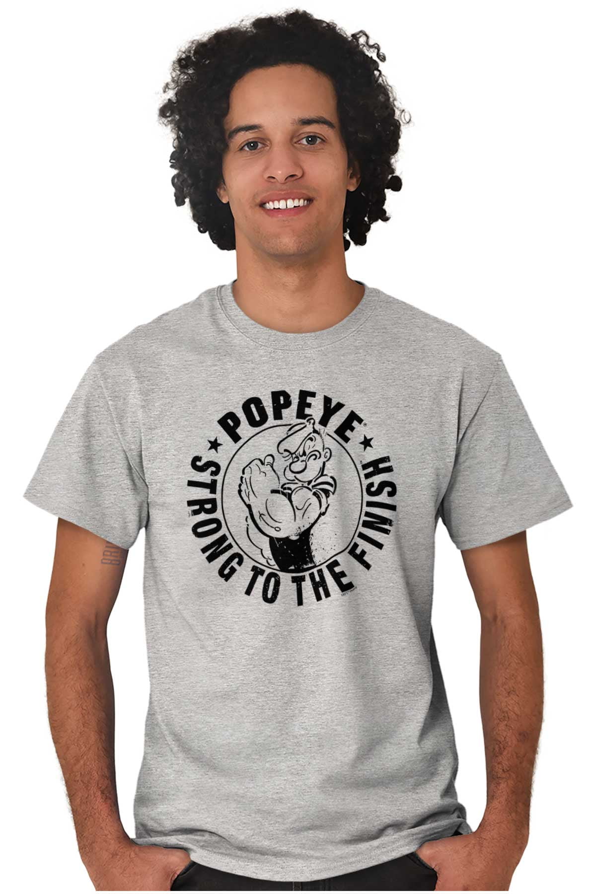 Popeye Strong To The Finish Flexing Men's Graphic T Shirt Tees Brisco ...