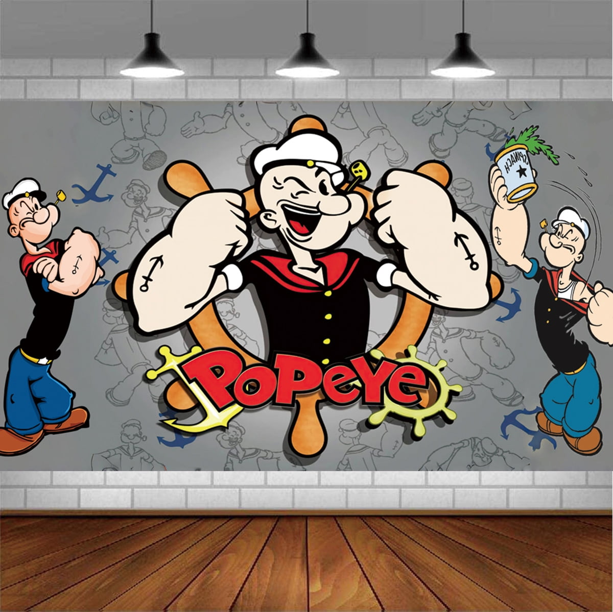 Popeye Taspestry Wall Decor Background Banner Birthday Backdrop Party ...