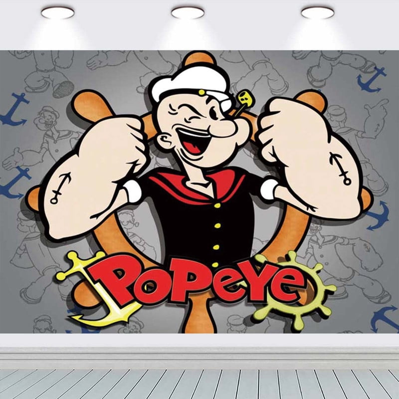 Popeye Taspestry Wall Decor Party Supplies Background BackdropBanner ...