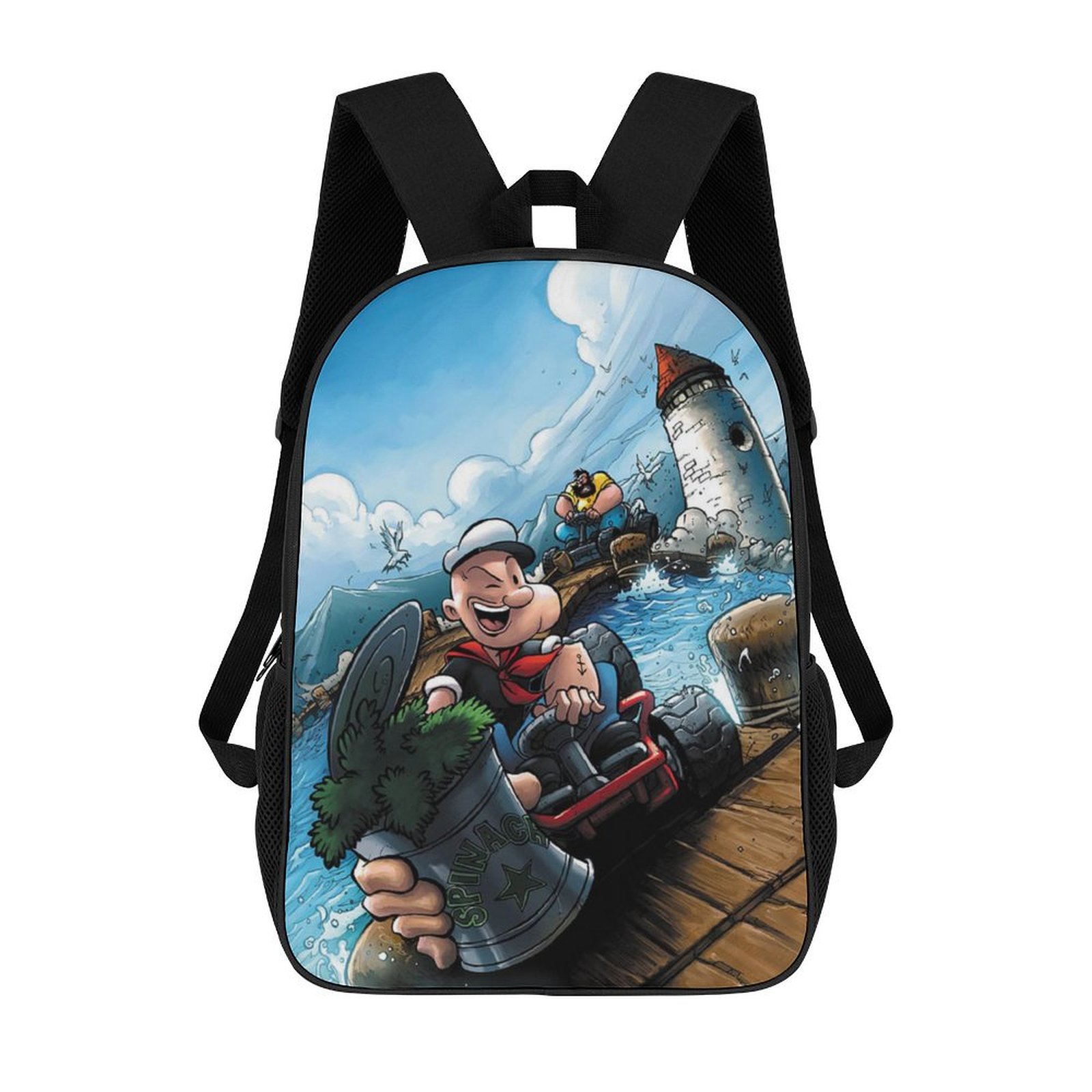 Popeye The Sailor Backpack, 17 Inch Large Capacity Laptop Backpack ...