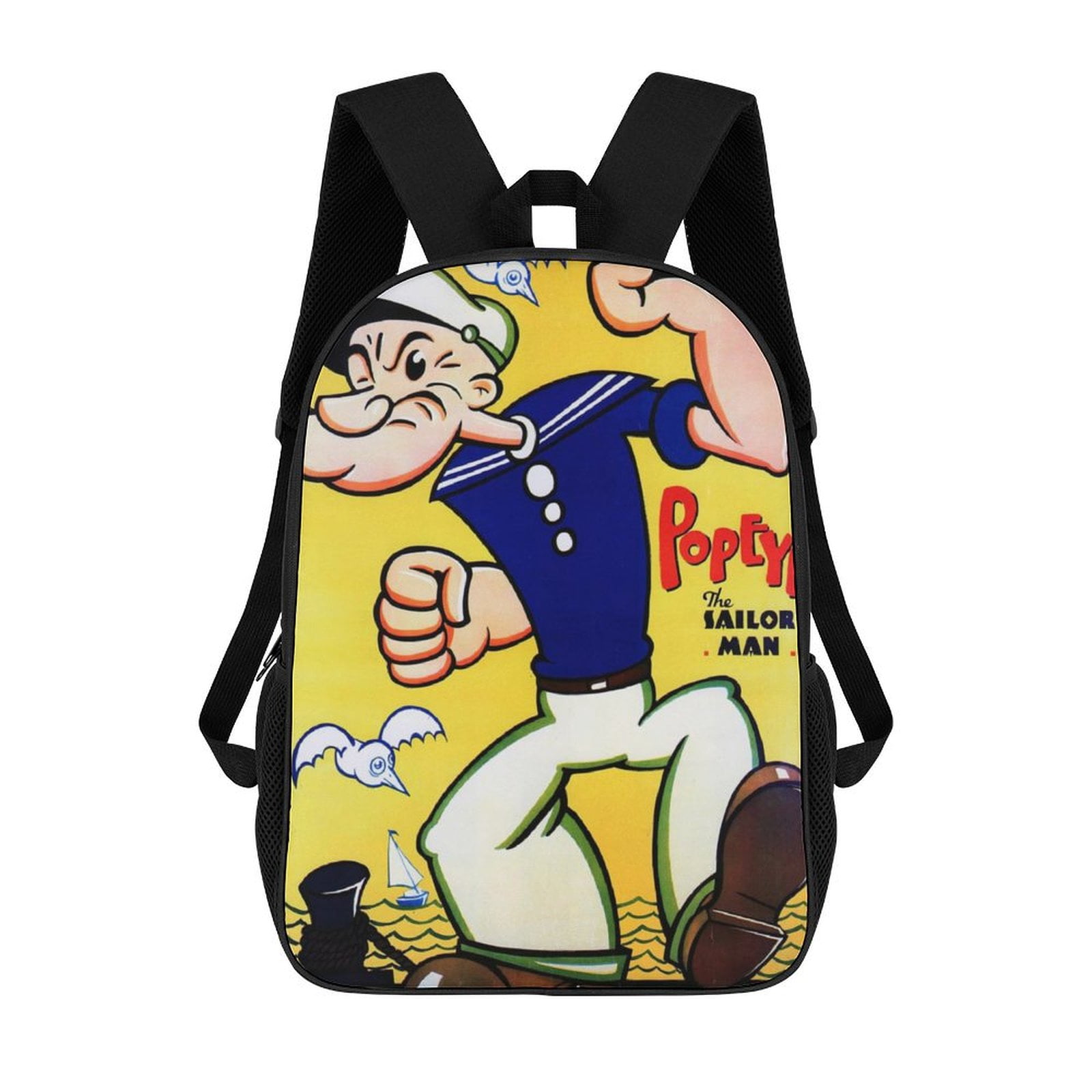 Popeye The Sailor Backpack, 17 Inch Large Capacity Laptop Backpack ...