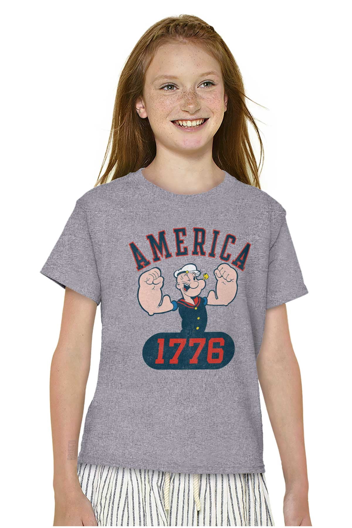 Popeye The Sailor Man America 1776 Crewneck T Shirts Boy Girl Teen ...