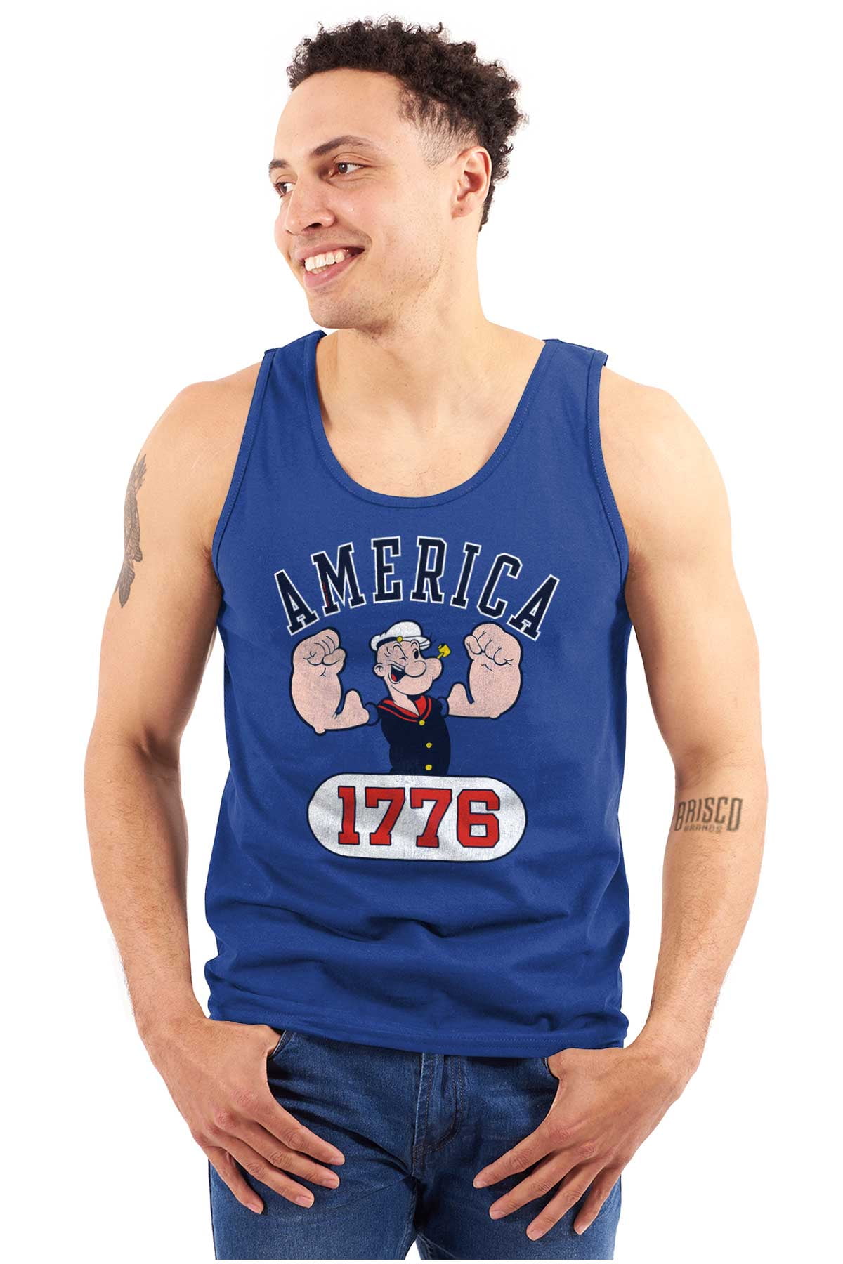 Popeye The Sailor Man America 1776 Unisex Plus Size Tank Top Brisco ...
