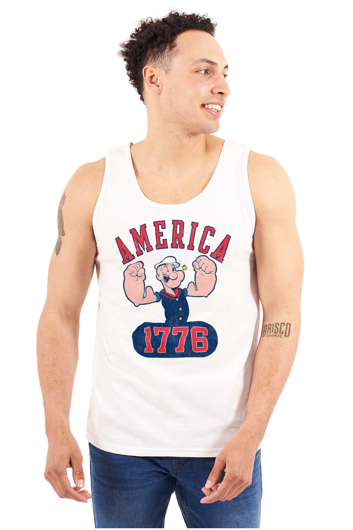 Popeye The Sailor Man America 1776 Unisex Plus Size Tank Top Brisco ...