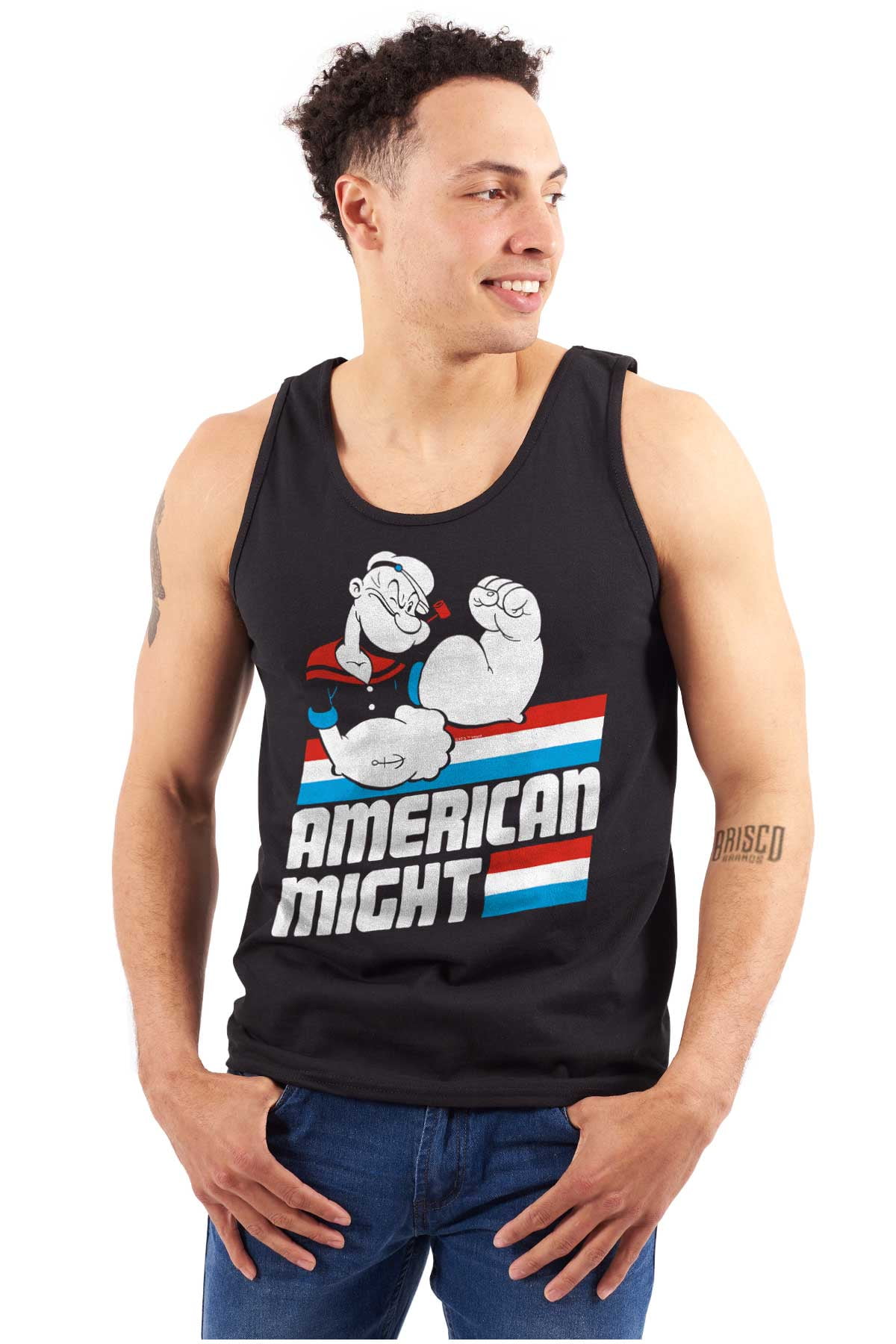 Popeye The Sailor Man American Might Unisex Plus Size Tank Top Brisco ...