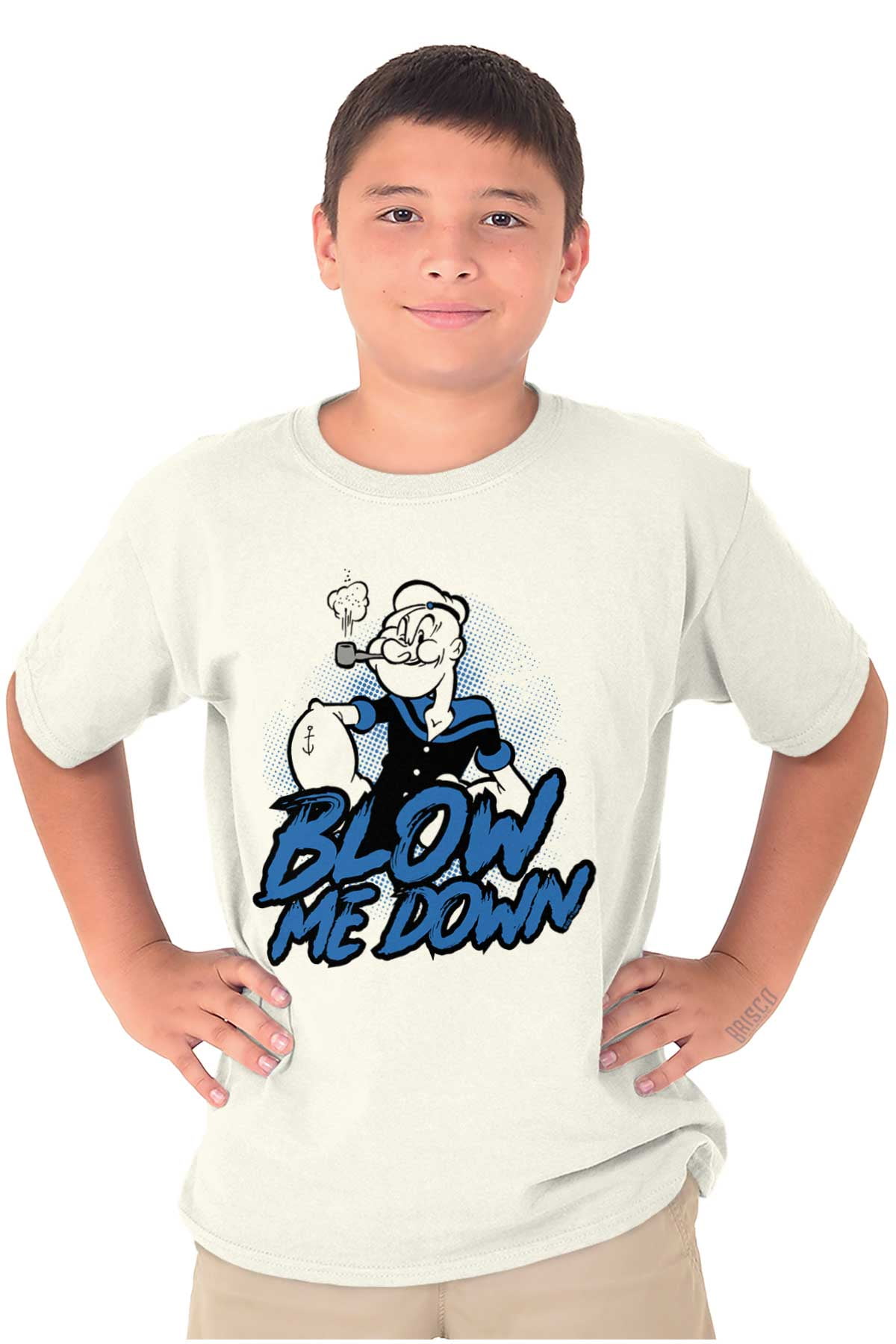 Popeye The Sailor Man Blow Me Down Crewneck T Shirts Boy Girl Teen Brisco Brands X - Walmart.com